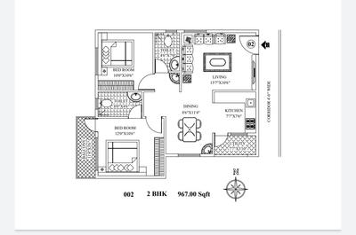 2 BHK 1103 Sqft Flat for sale at Judicial Layout, Bangalore | Property ...