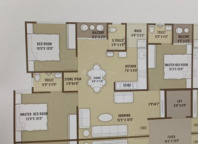 3 BHK 1521 Sqft Flat for sale at Gota, Ahmedabad | Property ID - 16161888