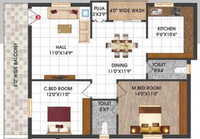 SR DNR Elegance Floor Plan Vavilalapally, Karimnagar