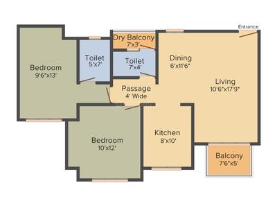 Greenfield Riviera Siddeshwar Gardens Floor Plan Thane West, Thane