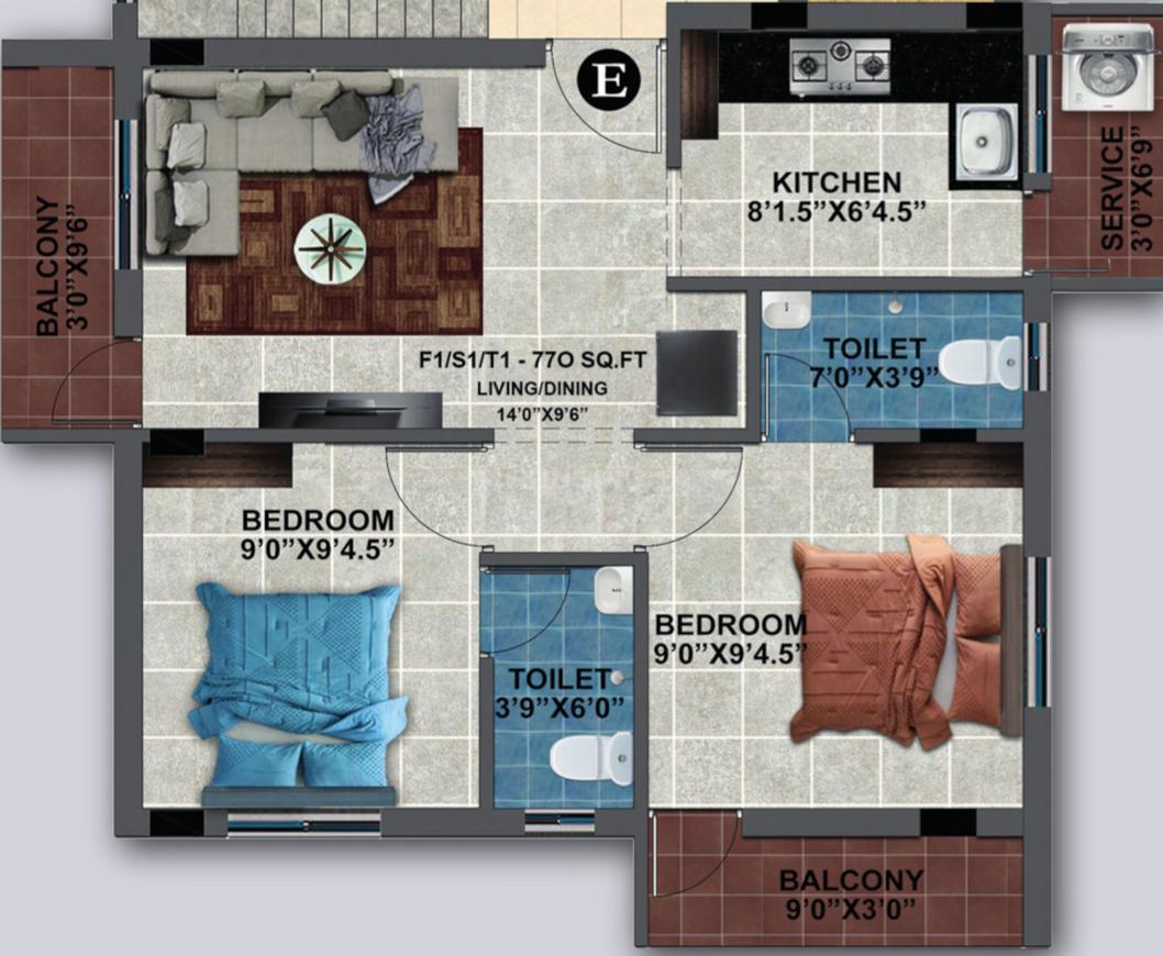 MP Wood Side Floor Plan Rajakilpakkam, Chennai