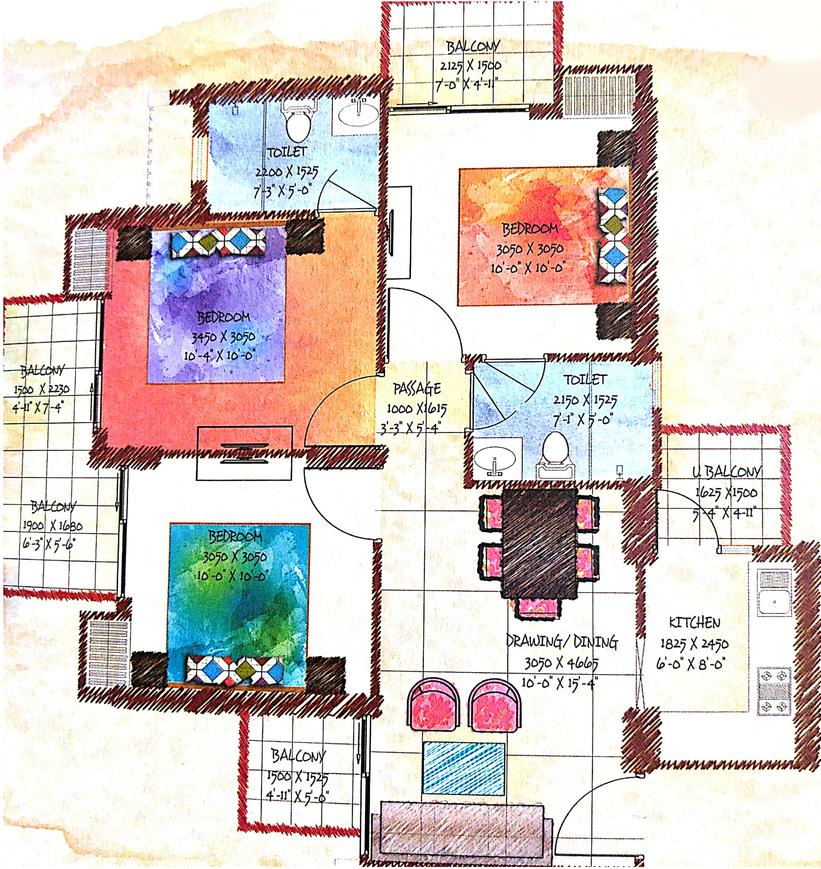 ABA Coco County Floor Plan Noida Extension, Greater Noida