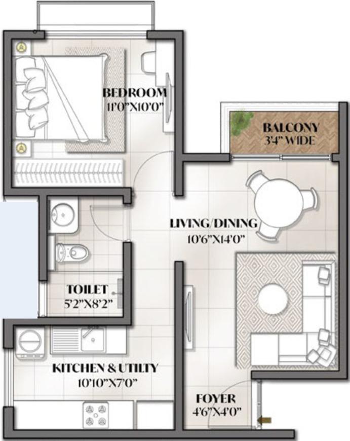 Prestige Eden Park The Prestige City Floor Plan V. Kallahalli, Bangalore