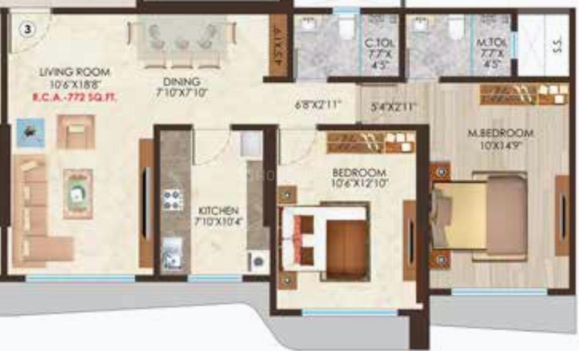 Nicco Residency Floor Plan Andheri East, Mumbai