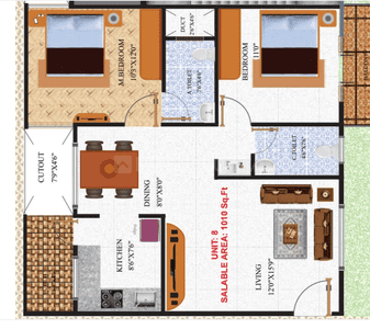 RK Green Heights Floor Plan Subramanyapura, Bangalore