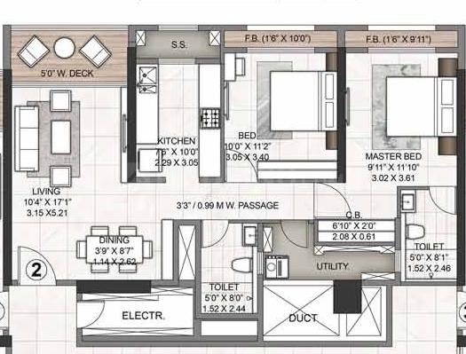 Rustomjee Azziano Wing H Floor Plan Thane West Thane