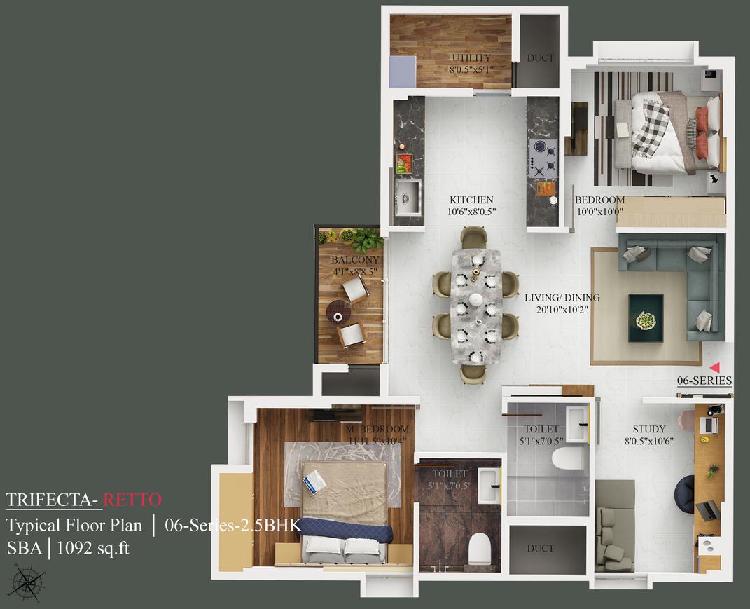 Trifecta Retto in Sarjapur Road, Bangalore - Price, Reviews & Floor Plan