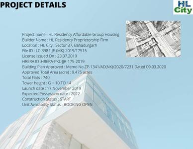 HL Residency Affordable Group Housing in sector 37, Bahadurgarh - Price ...